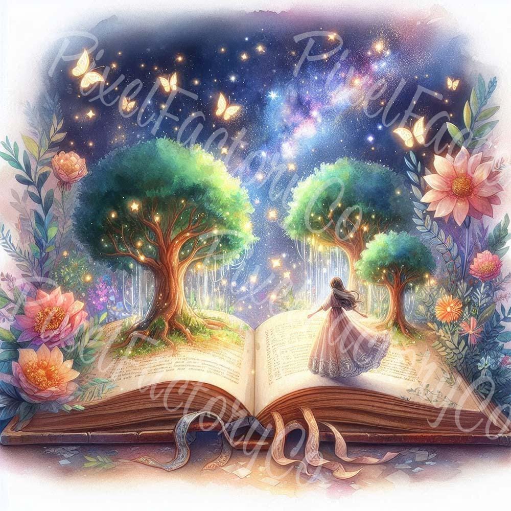 Fairy Tale Book Clipart: Magical Story Pages for Scrapbook (JPG Digital ...