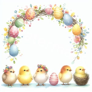 Easter Borders Watercolor Clipart, 11 JPG, Digital Download, Easter ...