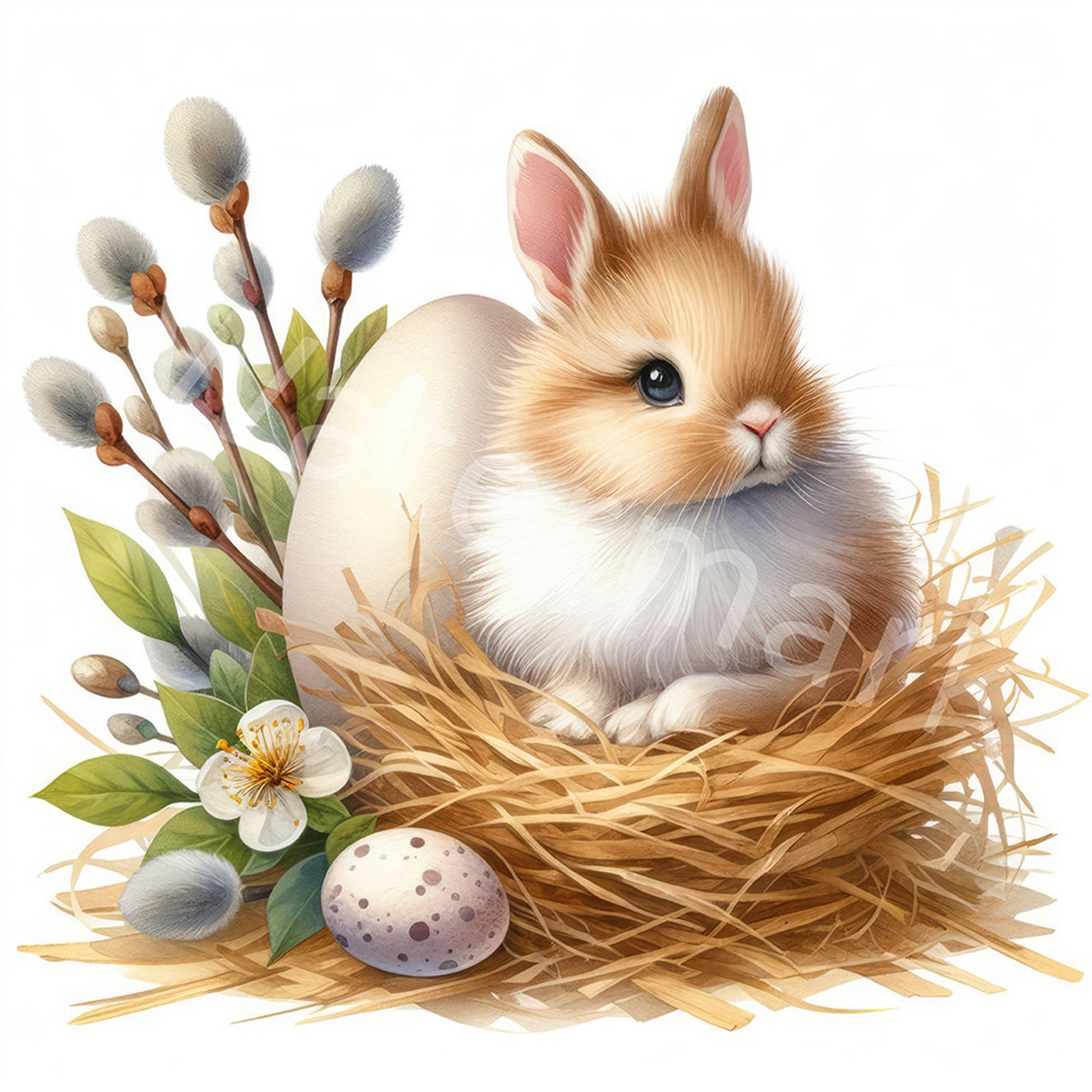 Easter Bunny Chick Clipart, 12 JPG, Digital Download, Scrapbooks, Junk ...