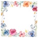 Watercolor Flower Frame Clipart: Floral Border Graphics (digital ...