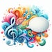 Watercolor Music Notes Clipart: Treble Clef, Sheet Music (digital ...
