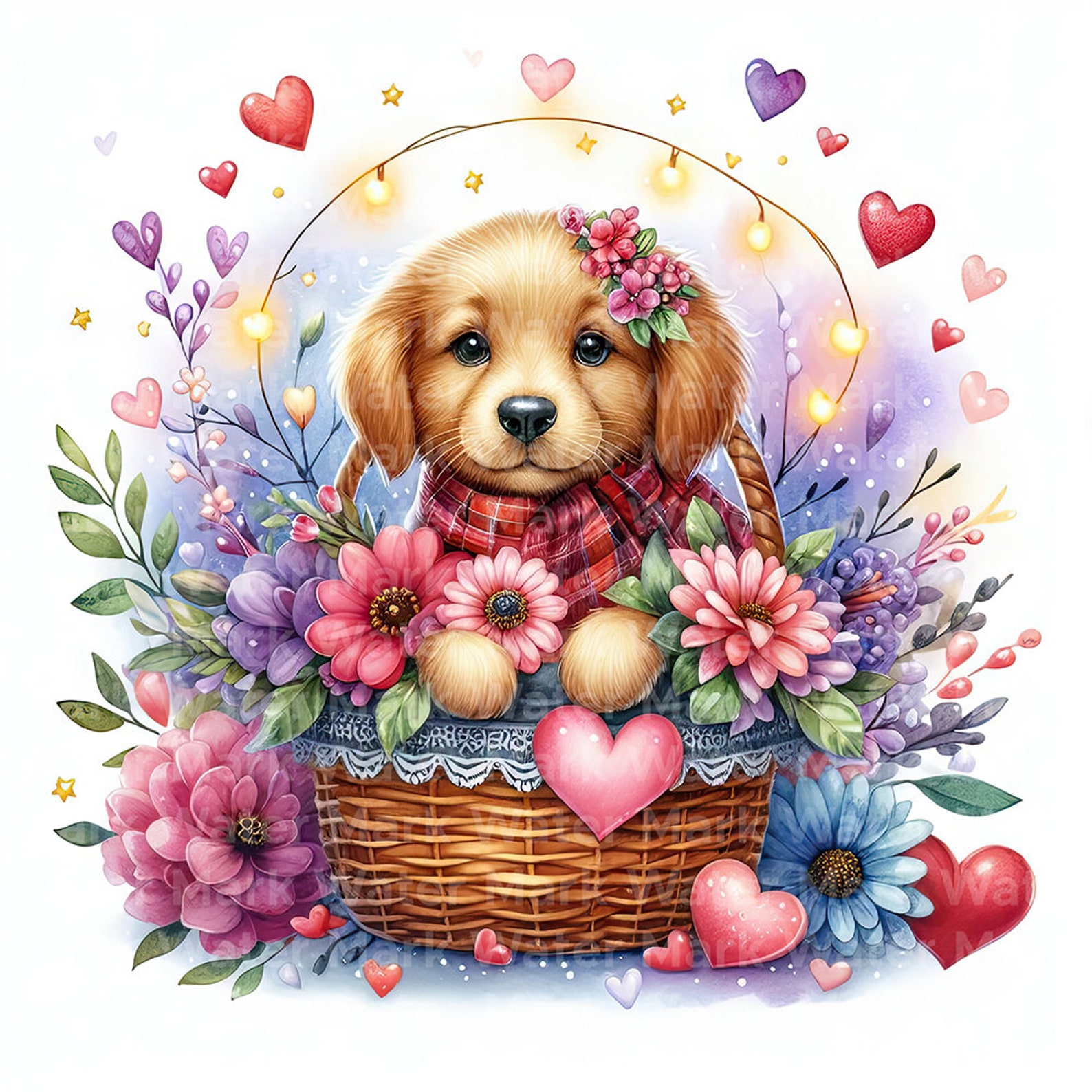 Valentine's Day Dog Clipart, 12 JPG, Digital Download, Dog With Heart ...