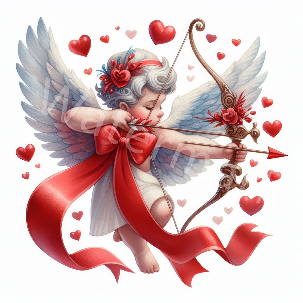 Valentines Day Cupid Clipart, 12 Jpg, Digital Download, Love Cupid ...