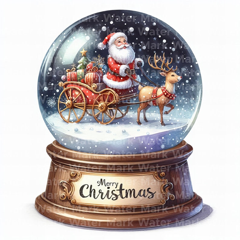 Christmas Snow Globe Clipart, 13 Jpg, Digital Download, Card Making ...