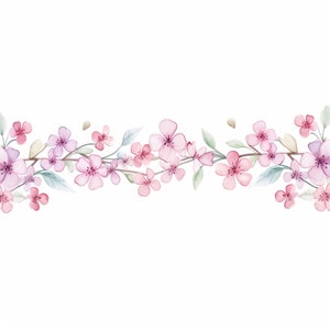 Watercolor Flower Border Clipart: Floral Frame Graphics (digital ...