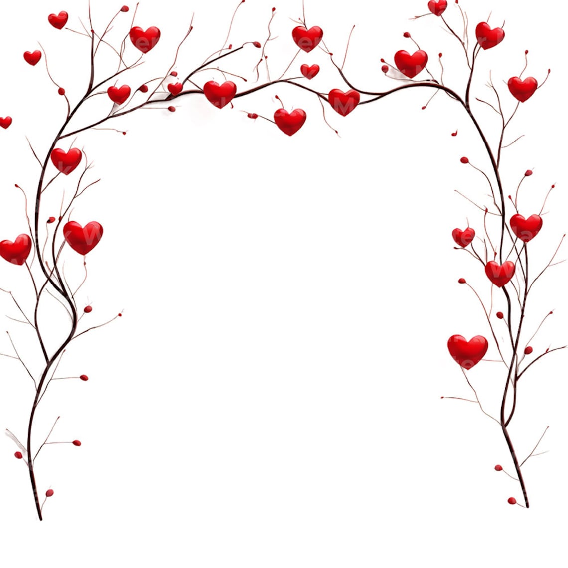 Valentine's Day Hearts Frame Clipart, 10 JPG, Digital Download, Digital ...