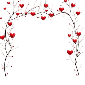 Valentine's Day Hearts Frame Clipart, 10 JPG, Digital Download, Digital ...