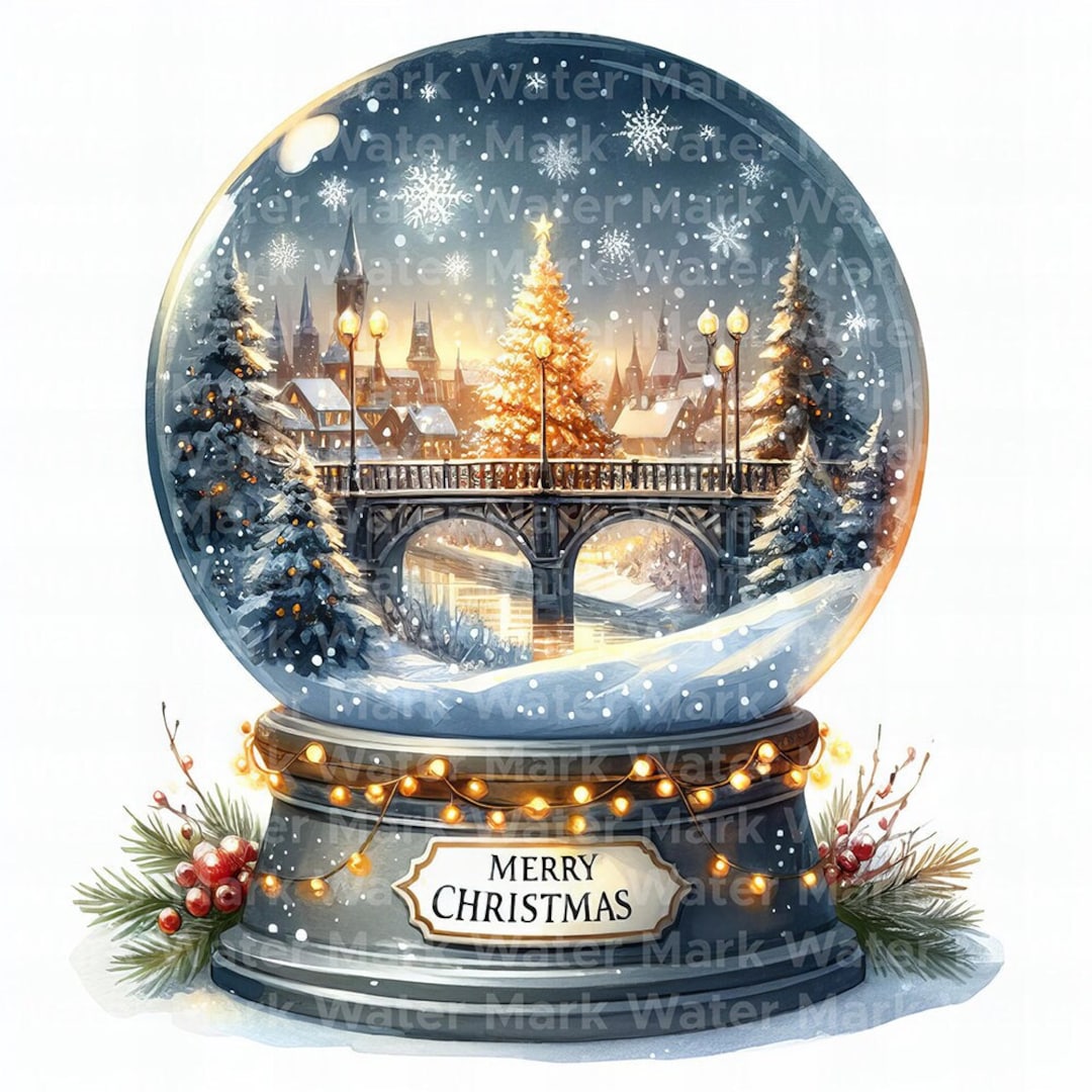 Christmas Snow Globe Clipart, 13 Jpg, Digital Download, Card Making ...