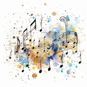 Watercolor Music Notes Clipart: Musical Graphics (digital Download) - Etsy