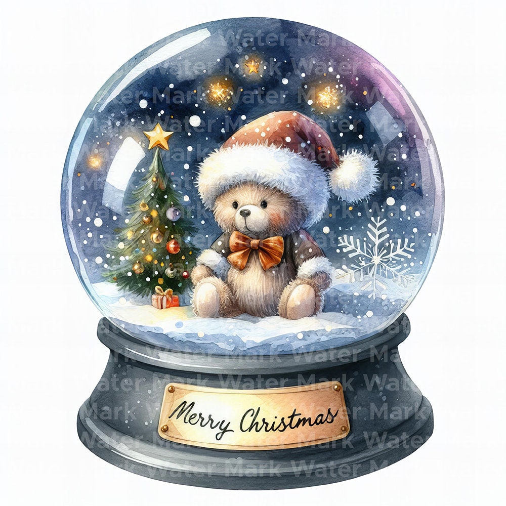 Christmas Snow Globe Clipart, 13 Jpg, Digital Download, Card Making ...