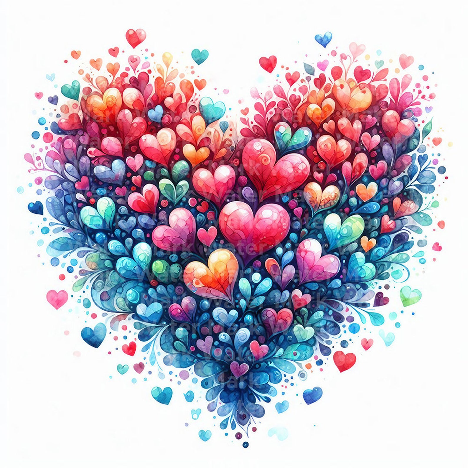 Valentines Day Heart Clipart, 12 Jpg, Couple in Love, Digital Download ...