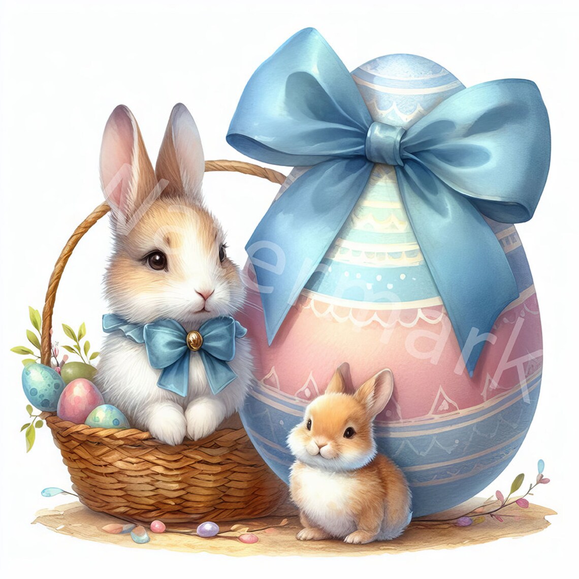 Easter Bunny Clipart, 12 JPG, Digital Download, Easter Eggs, Wall Art ...