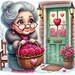 Valentine's Day Old Lady Clipart 12JPG Grandma in Love Valentine's Day ...