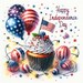 Fourth of July Clipart: Patriotic Cupcakes & Balloons (digital Download ...