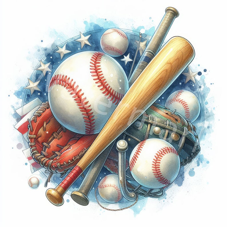 Watercolor Baseball Clipart: Sports Illustrations (digital Download) - Etsy