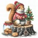 Christmas Squirrel Clipart 12 Jpg Digital Download - Etsy