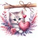 Valentines Cat Clipart: Watercolor Heart Balloons (digital Download) - Etsy