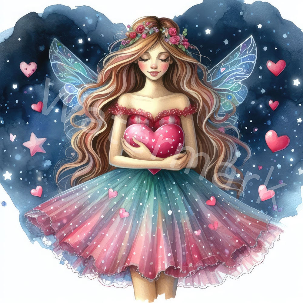 Valentine's Day Fairy Clipart, 12 JPG, Digital Download, Scrapbooks ...