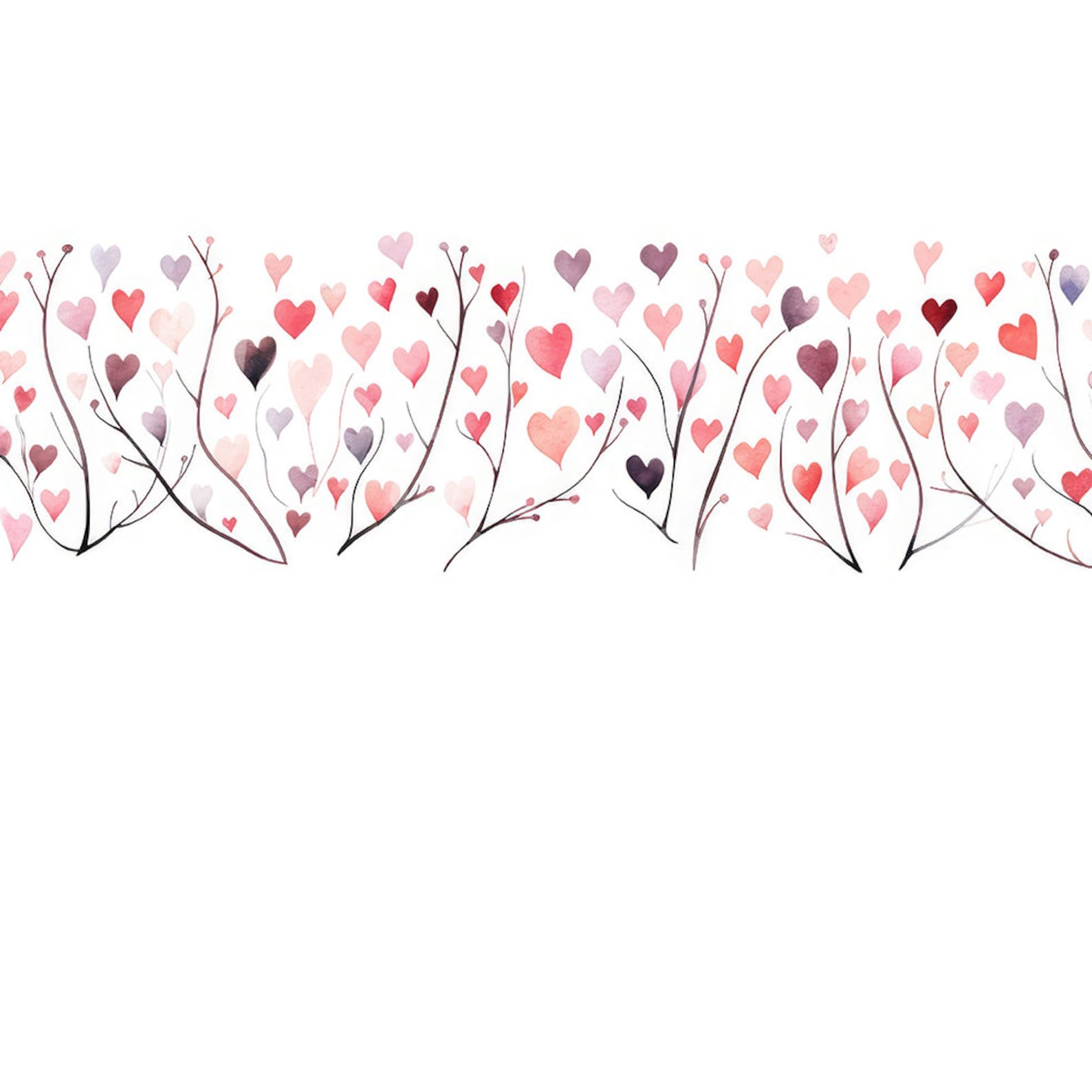 Watercolor Valentine's Day Heart Borders Clipart (digital Download) - Etsy