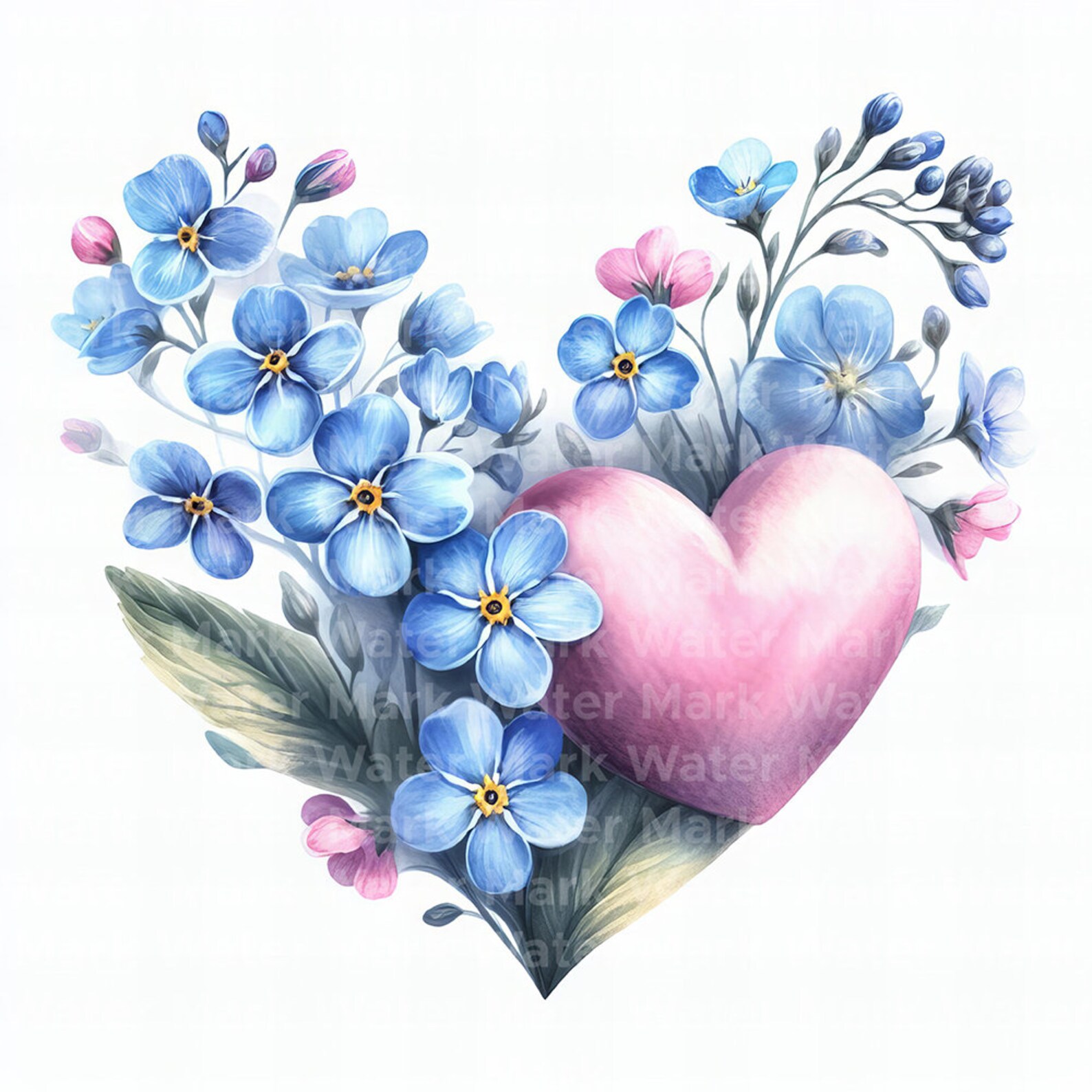 Valentines Day Clipart, 12 Jpg, Digital Download, Flower Heart, Junk ...