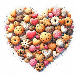 Valentine's Day Heart Clipart, 12 JPG, Digital Download, Cookie Hearts ...