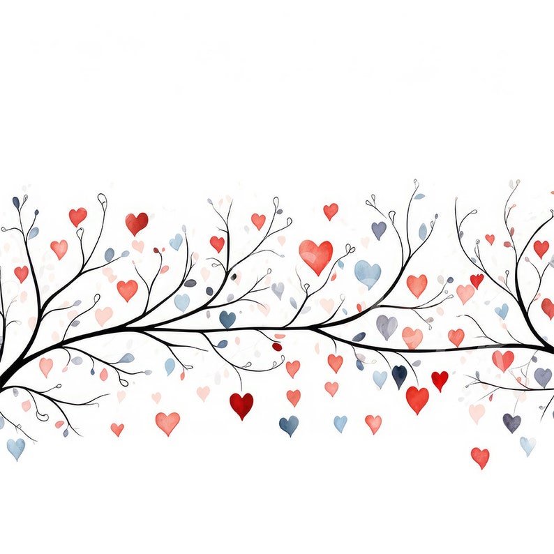 Valentines Day Borders Watercolor Clipart, 11 JPG, Digital Download ...