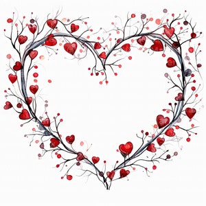 Valentines Day Frames Watercolor Clipart, 12 JPG, Digital Download ...