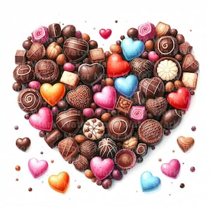 Valentine's Day Heart Clipart, 12 JPG, Digital Download, Chocolate ...