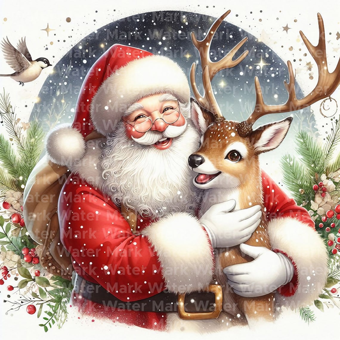 Christmas Santa Claus Clipart 12 Jpg Digital Download - Etsy