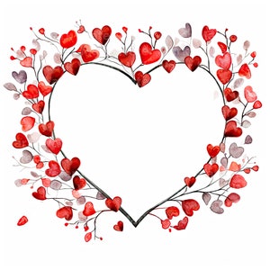 Valentines Day Frames Watercolor Clipart, 12 JPG, Digital Download ...