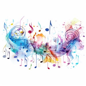 Watercolor Music Notes Clipart: Musical Graphics (digital Download) - Etsy