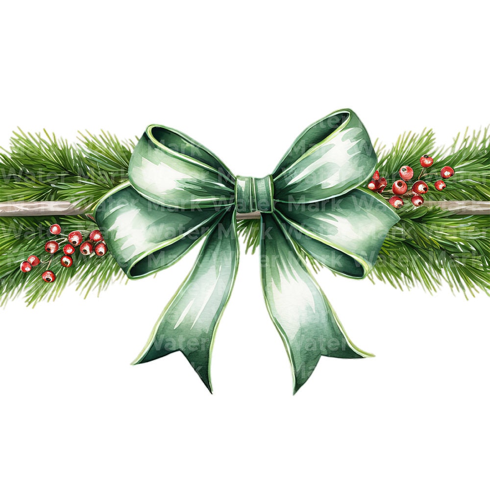 Christmas Borders Watercolor Clipart, 13 JPG, Digital Paper Craft ...