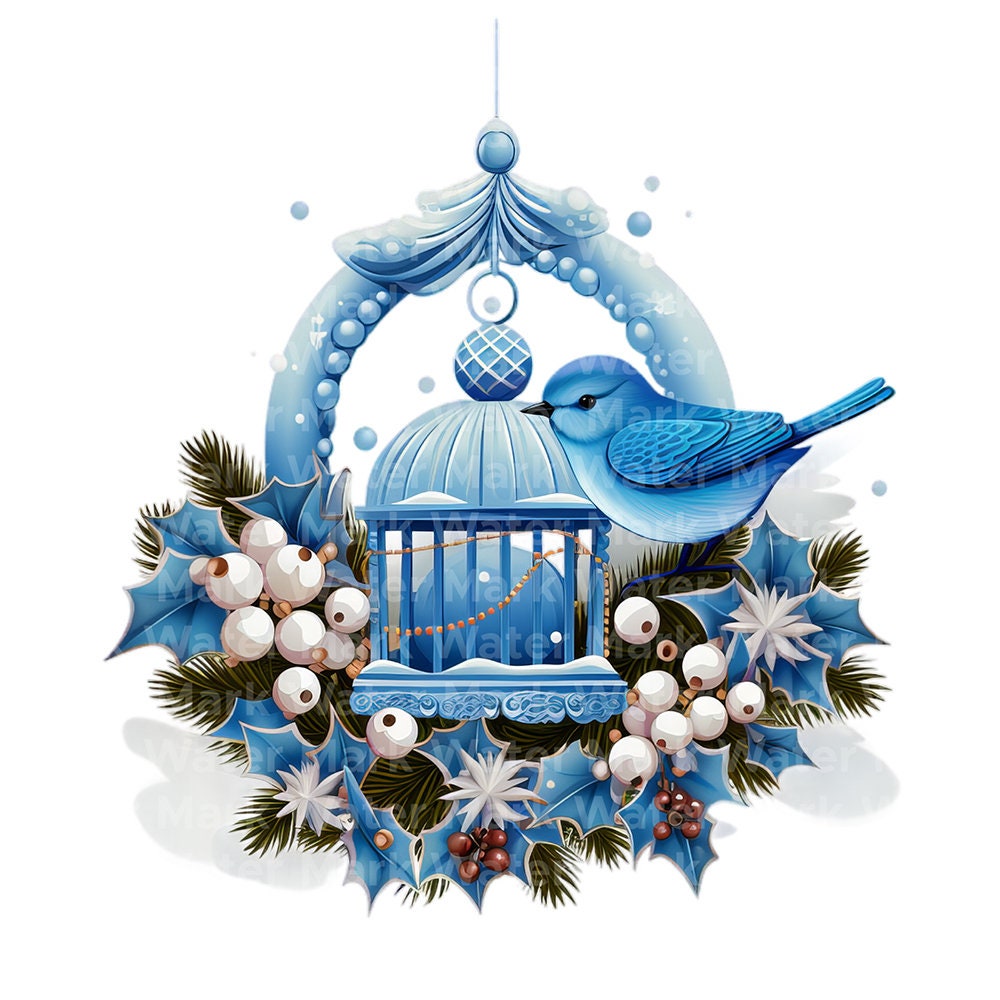 Vintage Christmas Bird Clip Art