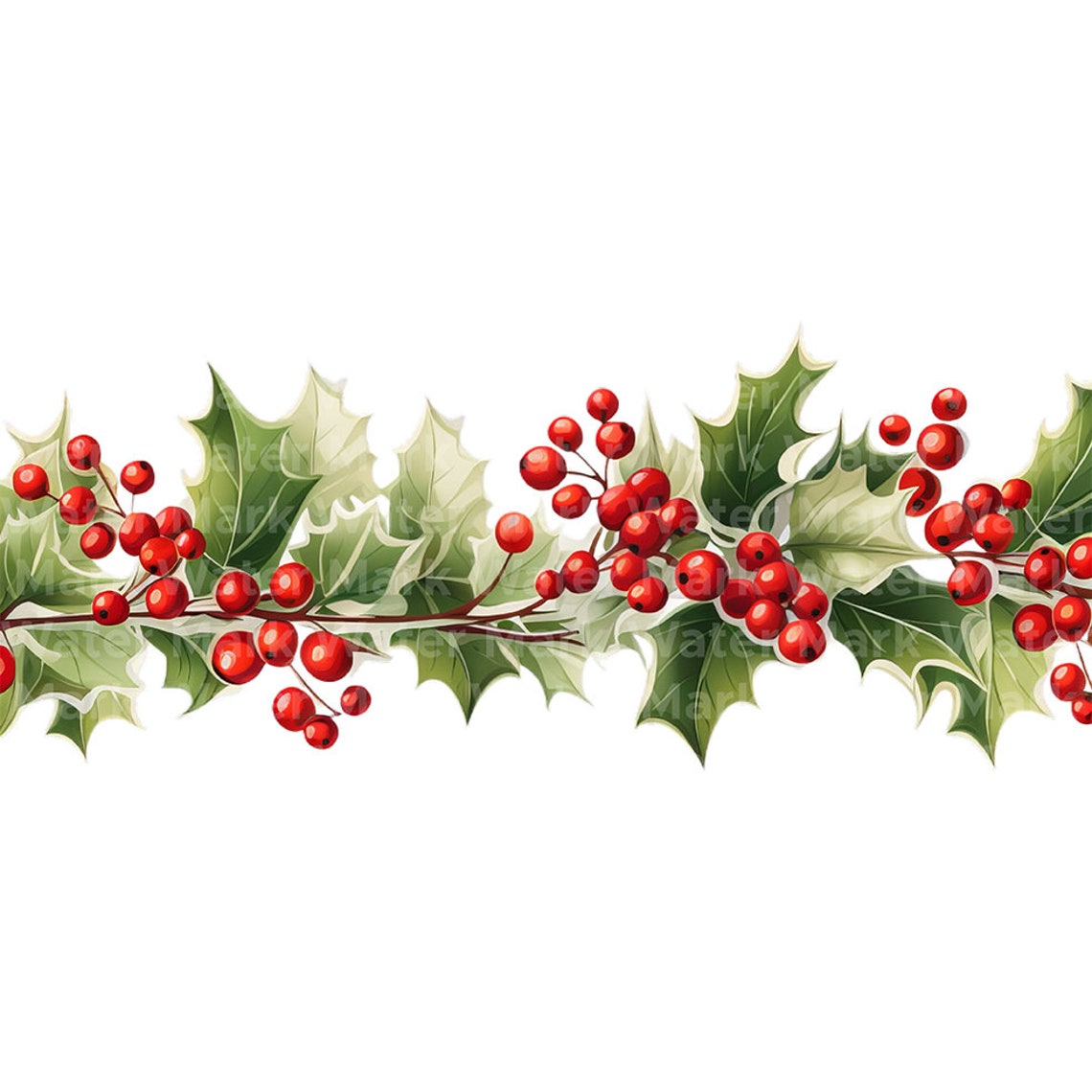 Christmas Borders Watercolor Clipart, 13 JPG, Digital Paper Craft ...