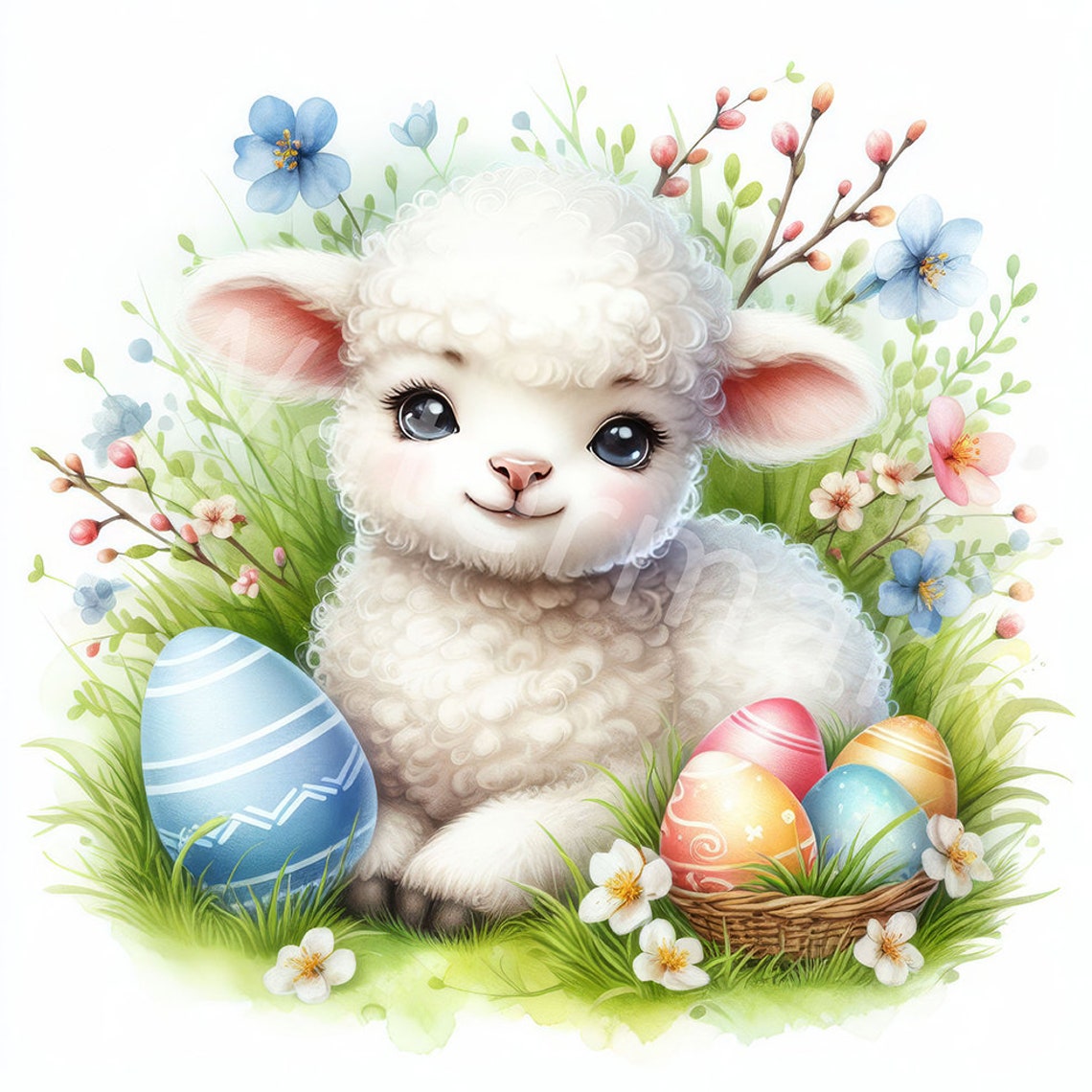 Easter Lamb Clipart, 11 Jpg, Digital Download, Easter Animals, Digital ...