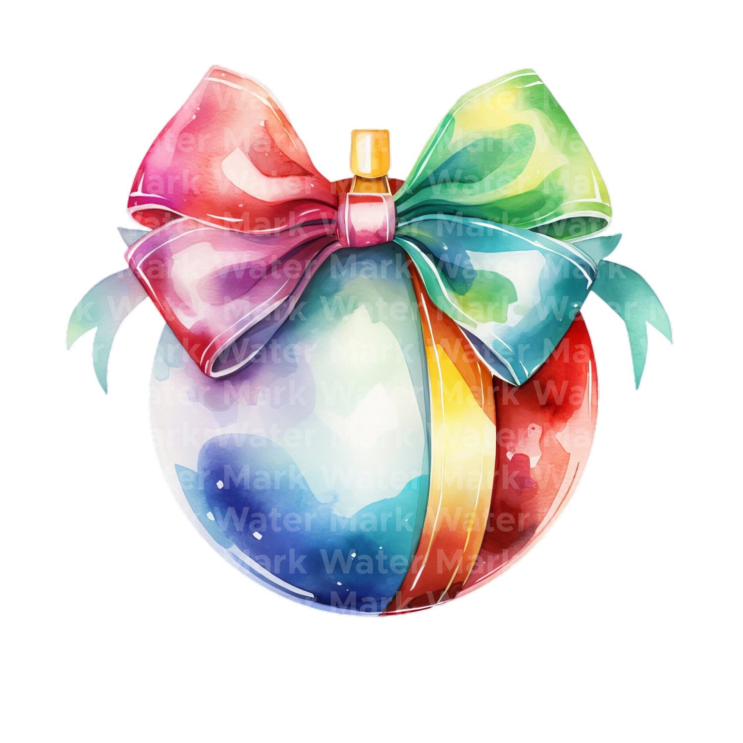 Christmas Tree Baubles Clipart, 10 JPG, Watercolor Clipart, Card Making ...