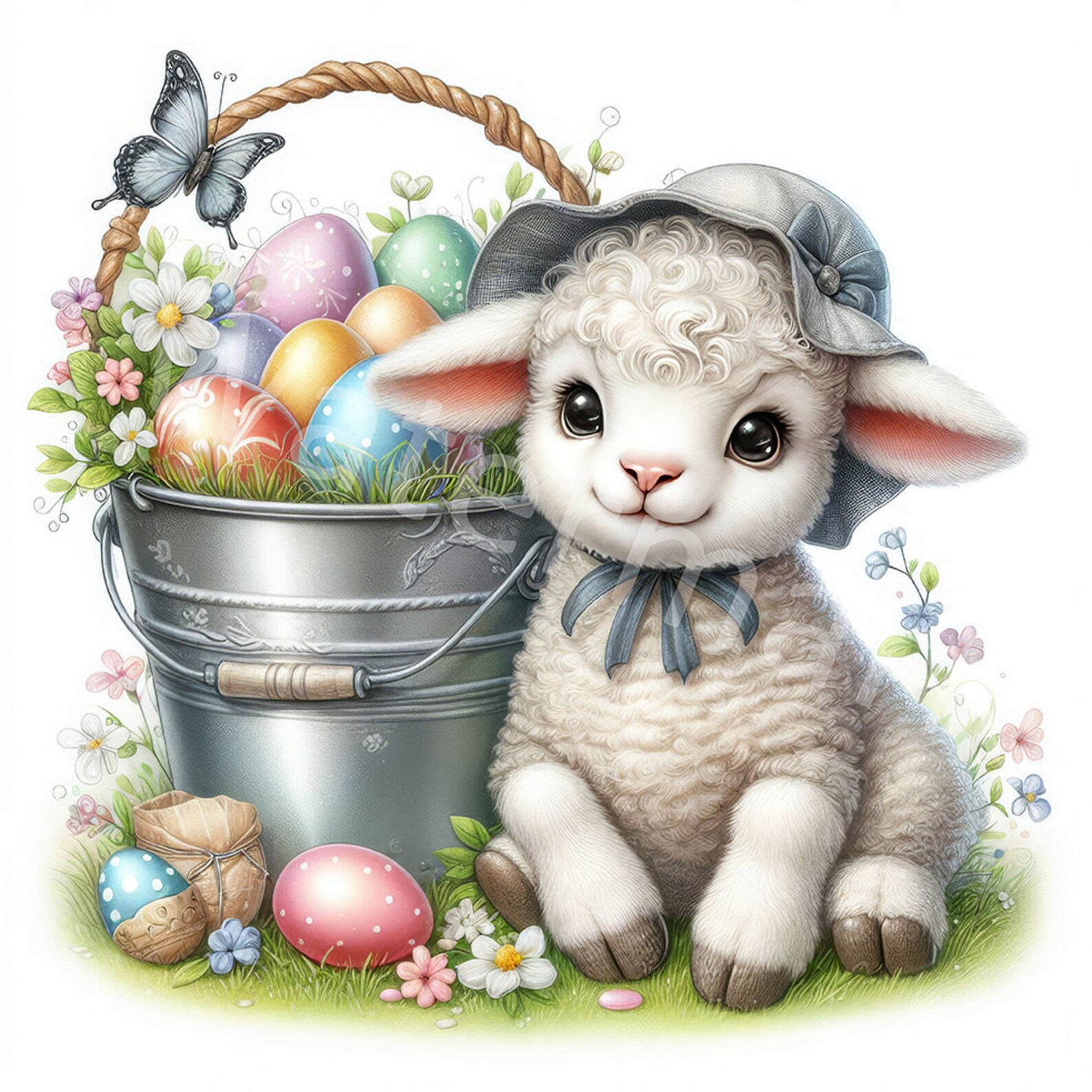 Easter Lamb Clipart, 11 Jpg, Digital Download, Easter Animals, Digital ...