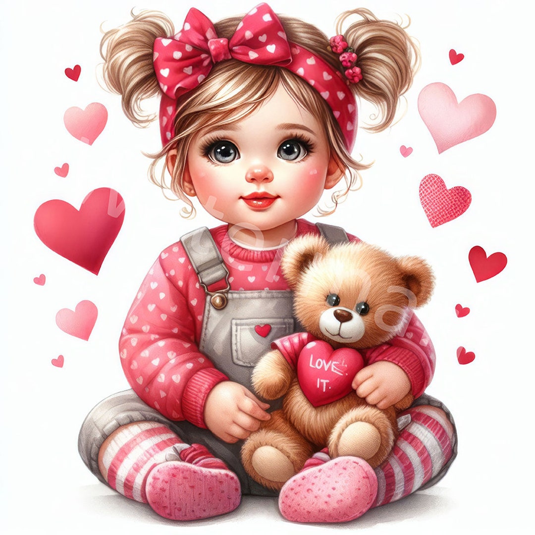 Valentines Day Baby Clipart, 12 Jpg, Digital Download, Love Baby, Junk ...