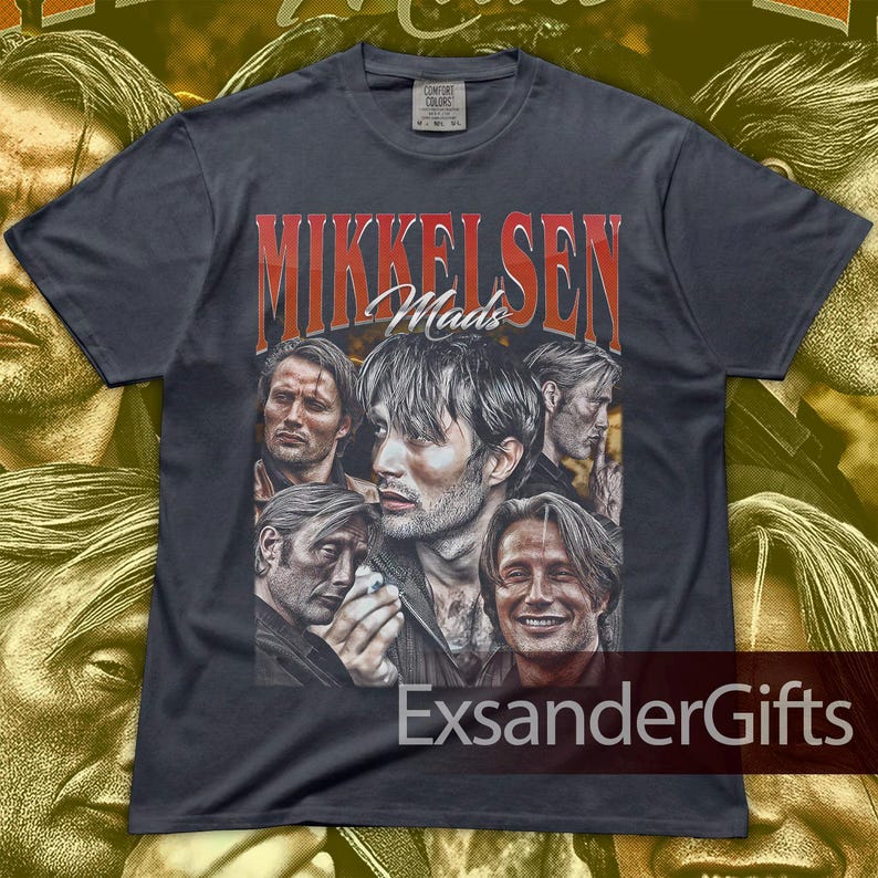 Mads Mikkelsen Vintage Graphic Tee - TV Series Fan Shirt ID - Etsy