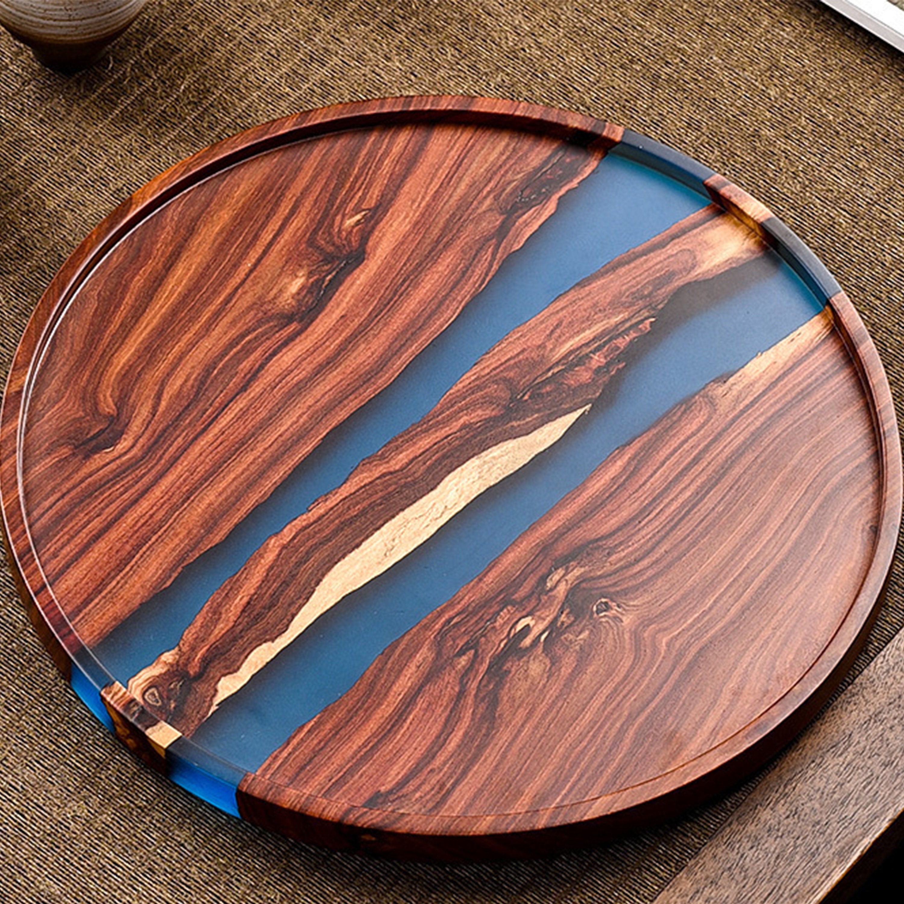 Resin Tray Round Handmade Creative Tray Epoxy Resin Home Furnishing Art ...
