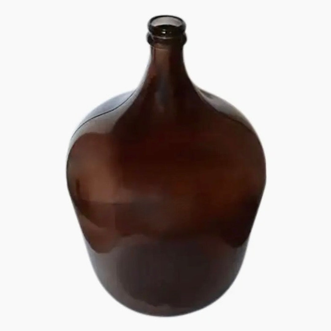 Large Vintage Amber Glass Bottle/vase - Etsy