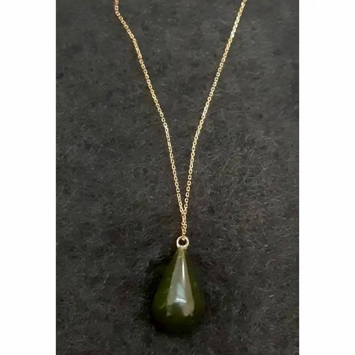 14k Yellow Gold Nephrite Jade Necklace - Etsy