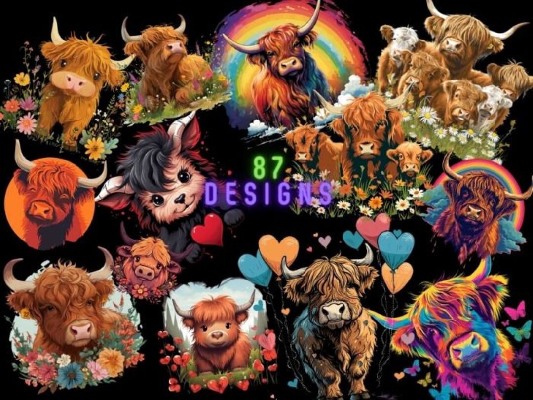 Highland Cow Svg, Layered Cut File, Baby Highland Cow Bundle and ...