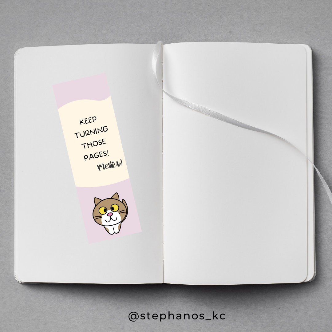 Joyful Cat Lovercutie Cat Cute Cat Bookmarks for Students From Teacher ...