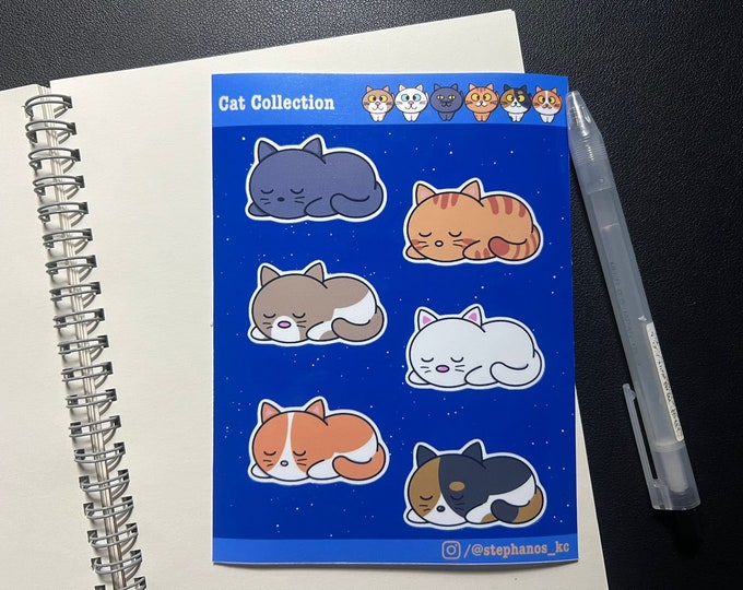 Cute Cat Stickers, Cute Laptop Sticker, Bullet Journal, Car Sticker ...
