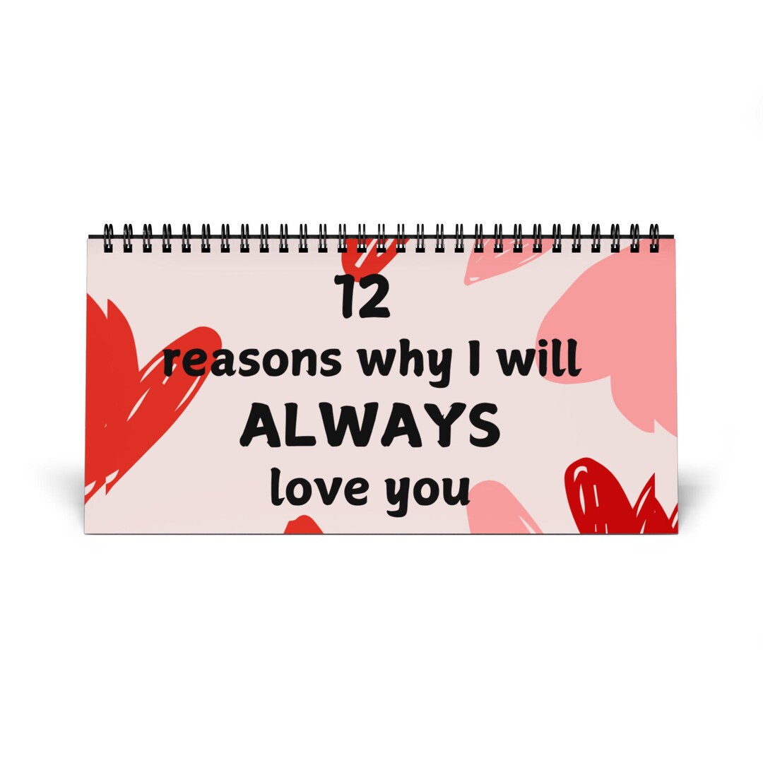 Valentines Day Desktop Calendar, 2025 Calendar, Reasons Why I Love You ...