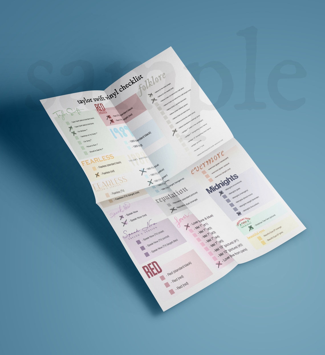 Taylor Vinyl Checklist Printable Swiftie Merch Stationary Eras Tour ...