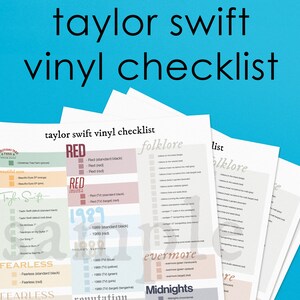 Taylor Vinyl Checklist Printable Swiftie Merch Stationary Eras Tour ...