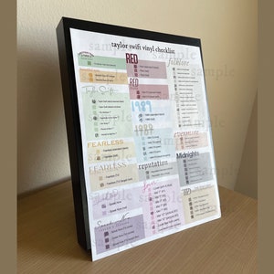 Taylor Vinyl Checklist Printable Swiftie Merch Stationary Eras Tour ...