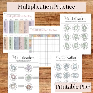 Printable Times Tables Study Guides for Multiplication Practice and ...